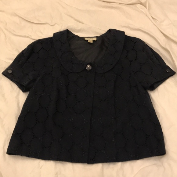 LOFT | Jackets & Coats | Loft Navy Eyelet Jacket | Poshmark